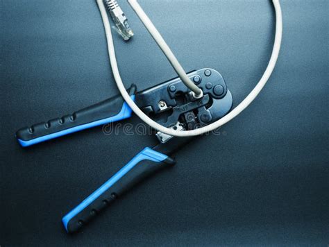 Repair Process Of Rj45 Cable Connection Stock Photo Image Of Equipment Repair 217788334