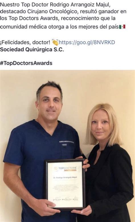 Premio De Top Doctors Rodrigo Arrangoiz Ms Md Facs Fsso