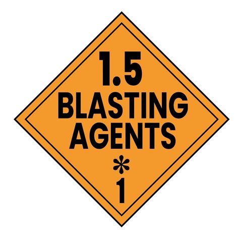 Class 1 5 Blasting Agents Hazmat Placard Decal Or Magnetic Sign Placard Usdot Vinyl Stickers