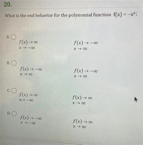 [answered] 20 What Is The End Behavior For The Polynomial Function F X Kunduz