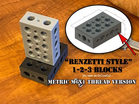 Renzetti Style Connectible 1 2 3 Blocks V2 0 Setup Blocks M6x1 Threaded Version By