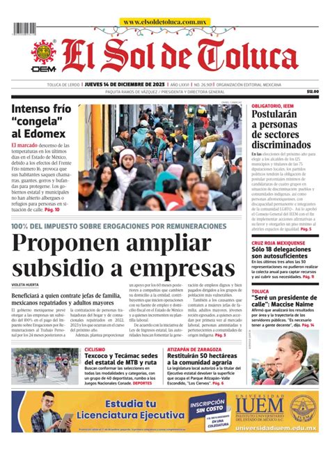 El Sol De Toluca Subscriptions Pressreader