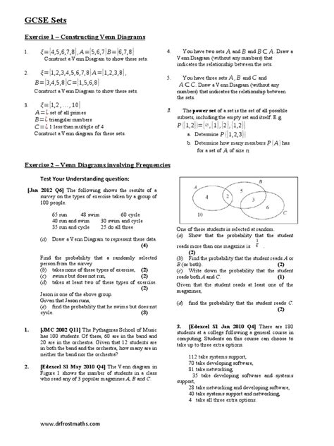 Gcse Sets Pdf Teaching Mathematics