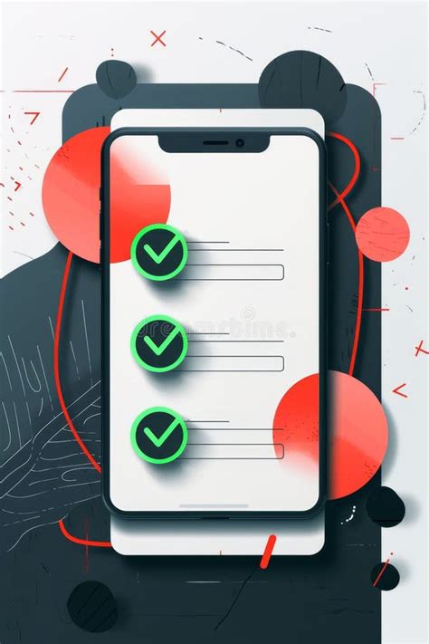 A Checklist With A Green Check Mark And Red Crosses Illustration Stock Illustration