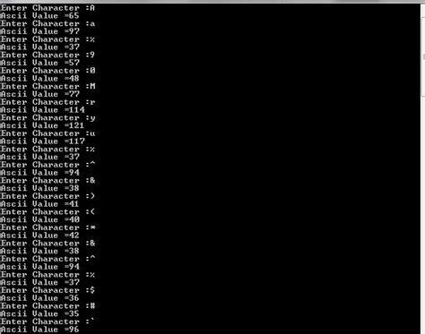Character To Ascii Conversion In C Plus Plus Program