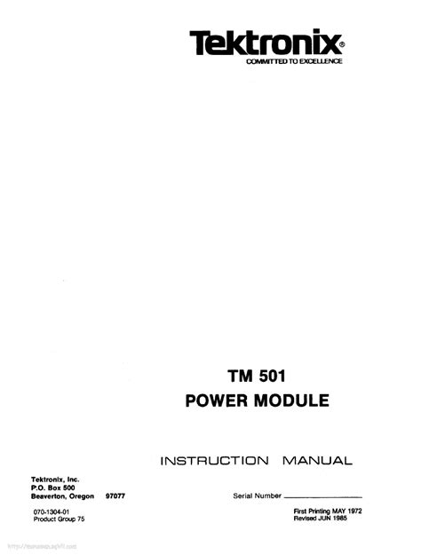 Tektronix Tm 501 Power Module Instruction Sch Service Manual Download Schematics Eeprom