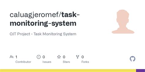 GitHub Caluagjeromef Task Monitoring System OJT Project Task Monitoring System
