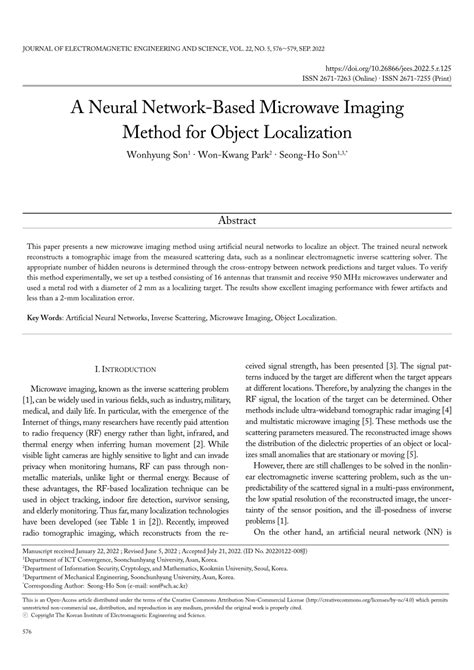 Pdf A Neural Network Based Microwave Imaging Method For Object