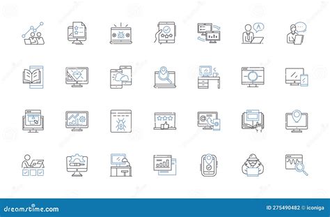 System Server Line Icons Collection Scalability Reliability