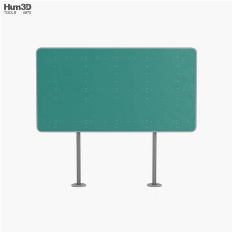 고속도로에 빈 도로 표지판 3d 모델 다운로드 거리 요소 On