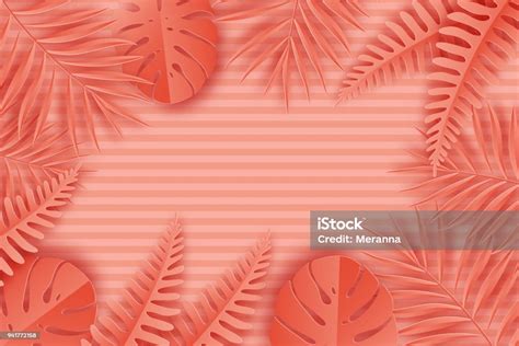 열 대 종이 팜 Monstera 프레임 나뭇잎 여름의 열 대 잎 종이 접기 이국적인 하와이 정글 여름 배경 종이 잘라 최소한의 파스텔 아트 화려한 스타일입니다 몬스테라속에