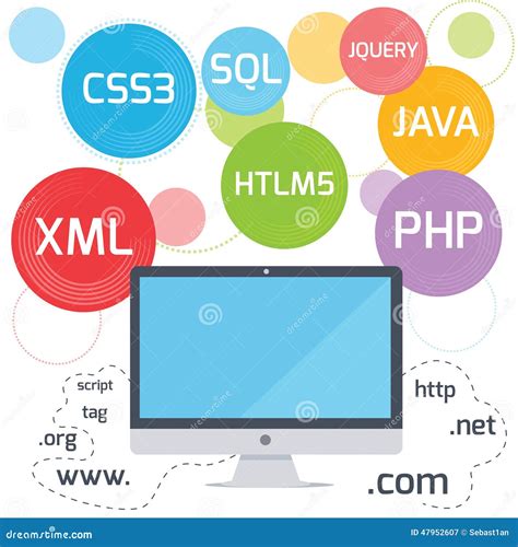 Web Develoment Stock Vector Illustration Of Code Htlm5 47952607