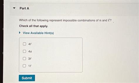 Solved Part A Which Of The Following Represent Impossible