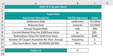 Excel Yield Function Formula Examples How To Use