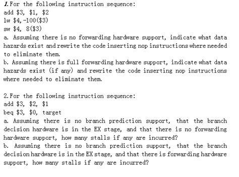 for the following instruction sequence add 3 1