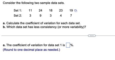 solved consider the following two sample data sets a