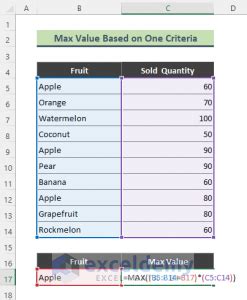 How To Find Max Value In Range With Excel Formula 5 Easy Methods