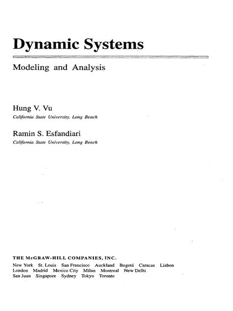 Dynamic System Modeling And Analysispdf