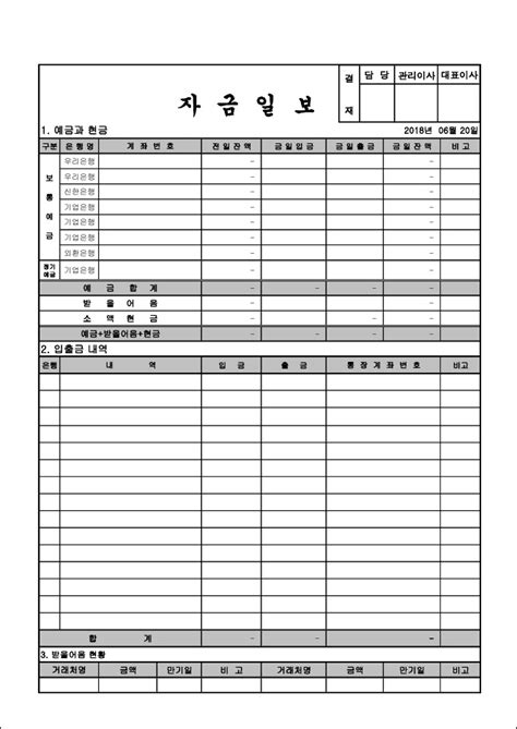 자금일보 양식