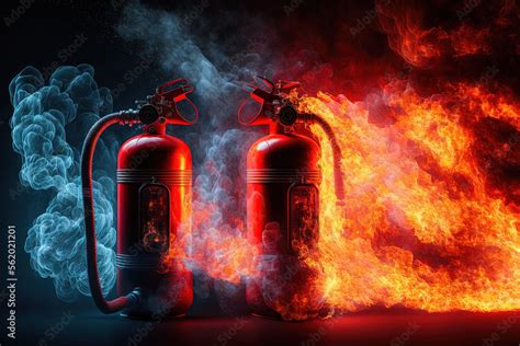Fire Extinguishing System Fire Extinguishing System Service Concept Generative Ai Stock