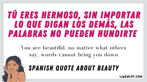 65 Spanish Quotes About Beauty And Their English Translation Lingalot