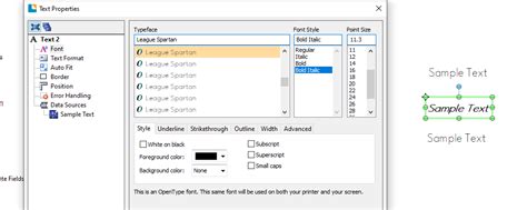 Bartender Can Support Variable Fonts Seagull Support Portal