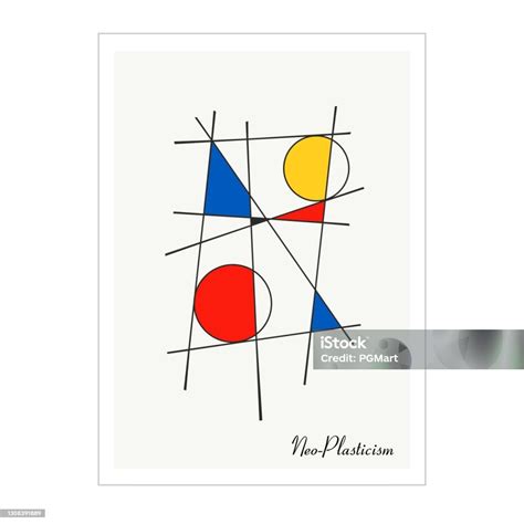 현대 포스터 작품은 네오 가소주의 바우하우스 몬드리안의 스타일로 포스트 모던 영감을 인테리어 디자인 인쇄 웹 디자인에 적합합니다