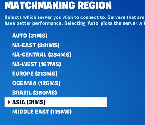 Asia Server Ping Issue 31ms Bug Rfortnitebr