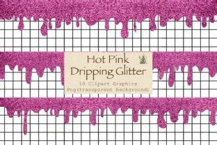 Hot Pink Dripping Glitter Clipart Graphic By Pawsitivelyaesthetic Creative Fabrica