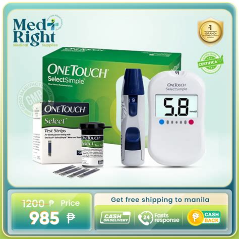One Touch Select Simple Glucometer Machine Select Test Strips S S Blood Glucose