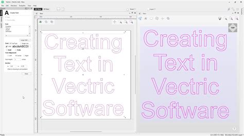 How To Create Text In Vectric Software Creating Vectors V12 Tutorials Youtube