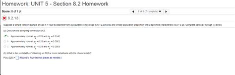 Solved Homework Unit 5 Section 8 2 Homework Score 0 Of 1