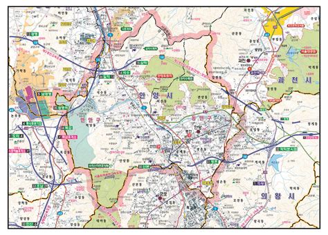 지도제작 세계 한국 지역 마춤지도 외국지도 지구본 [안양시 지도 코팅형]