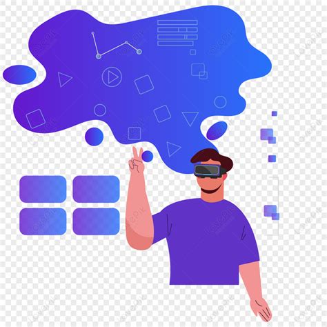 블루 추상적 인 대화 기술 Vr 그림가상 현실일체 포함 Png 일러스트 무료 다운로드 Lovepik