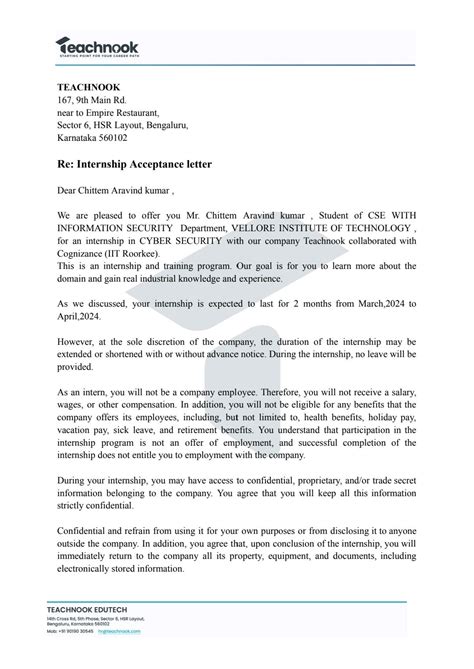 Aravind Kumar Ch On Linkedin Cybersecurity Internship Teachnook Cognizance Vit Vitvellore