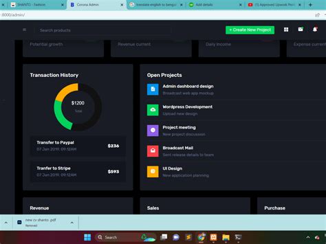 how to create a store website and admin dashboard upwork