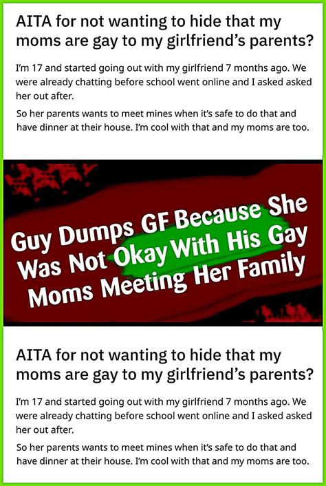 Guy Dumps Gf Because She Was Not Okay With His Gay Moms Meeting Her