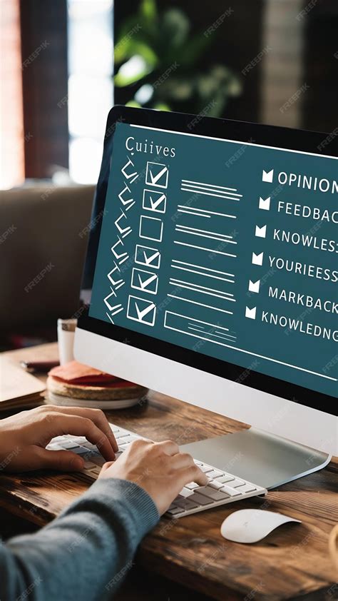 Questionnaire Quiz Assessment Or Survey Form With Checkboxes On Computer Screen Premium Ai