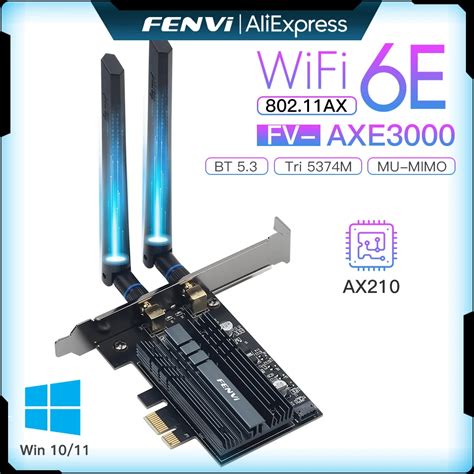Купить Сети Fenvi 5374mbps Wifi 6e Intel Ax210 Pcie Wireless Wifi