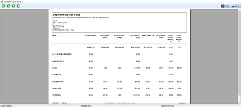 Stock Value Report Z Software