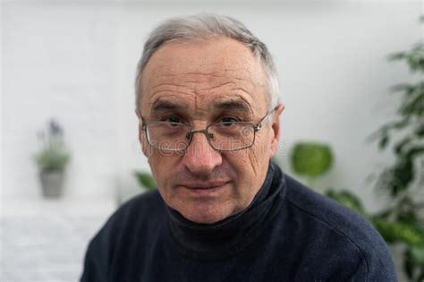 Old Age Problem And People Concept Close Up Of Senior Man In Glasses