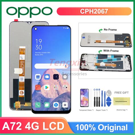 หน้าจอสัมผัสดิจิทัล Lcd 6 5 นิ้ว พร้อมกรอบ แบบเปลี่ยน สําหรับ Oppo A72
