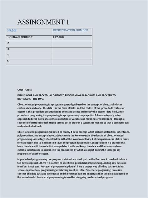 Assignment Yemadofo Pdf Object Oriented Programming Object Computer Science