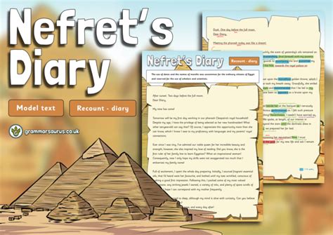 Year 5 Model Text Diary Entry Nefrets Diary Grammarsaurus