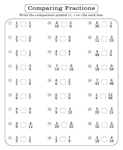How Does Comparing Fractions Work Free Worksheets Printable