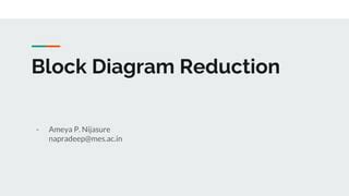 Block Diagram Reduction Basics PPTX