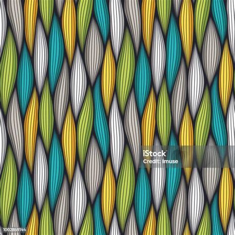 초록 물결 라인 완벽 한 패턴입니다 유기 꽃 벡터 일러스트입니다 밝은 배경 컬렉션을 완벽 하 게 기와 화려한 개체 그룹에 대한