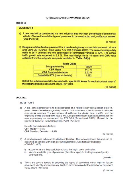 tutorial chapter 5 highway engineering tutorial chapter 5 pavement design dec 2019 july