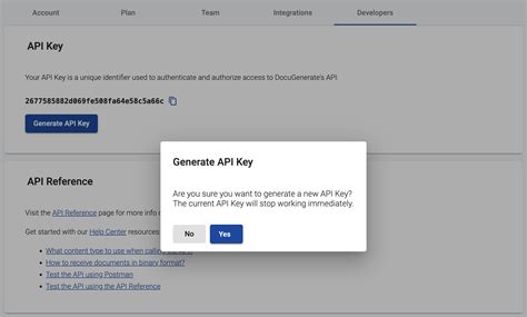 How Can I Generate A New Api Key Docugenerate