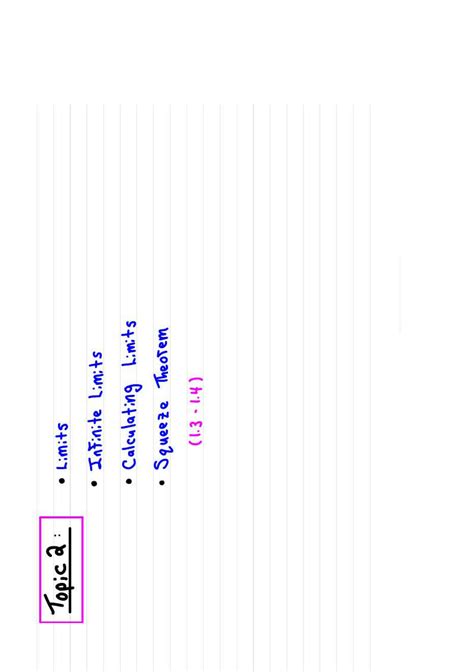 Solution Topic 2 Notes On Squeeze Theorem Limits And Infinite Limits